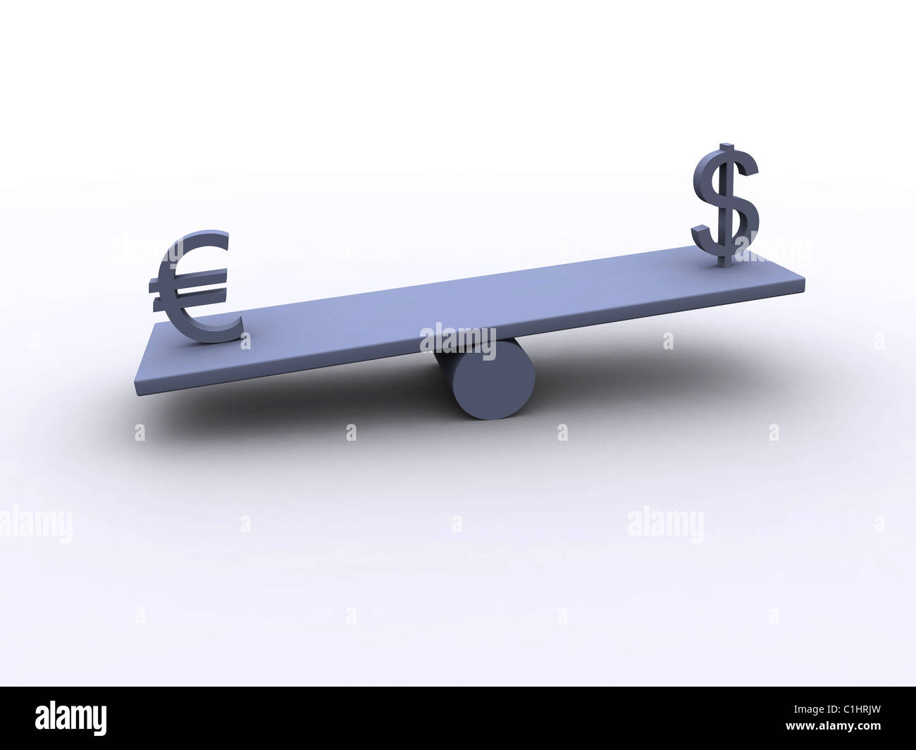 Balance between dollar and euro Stock Photo - Alamy