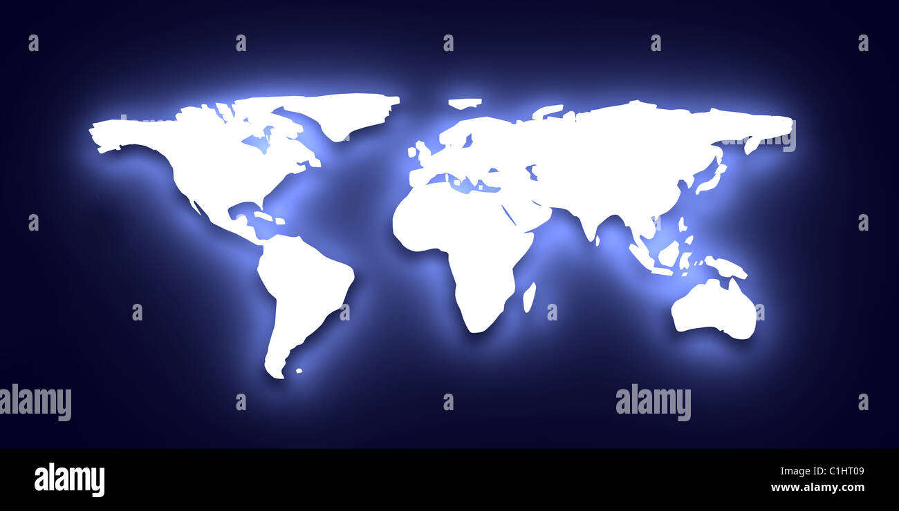 Glowing world map Stock Photo - Alamy