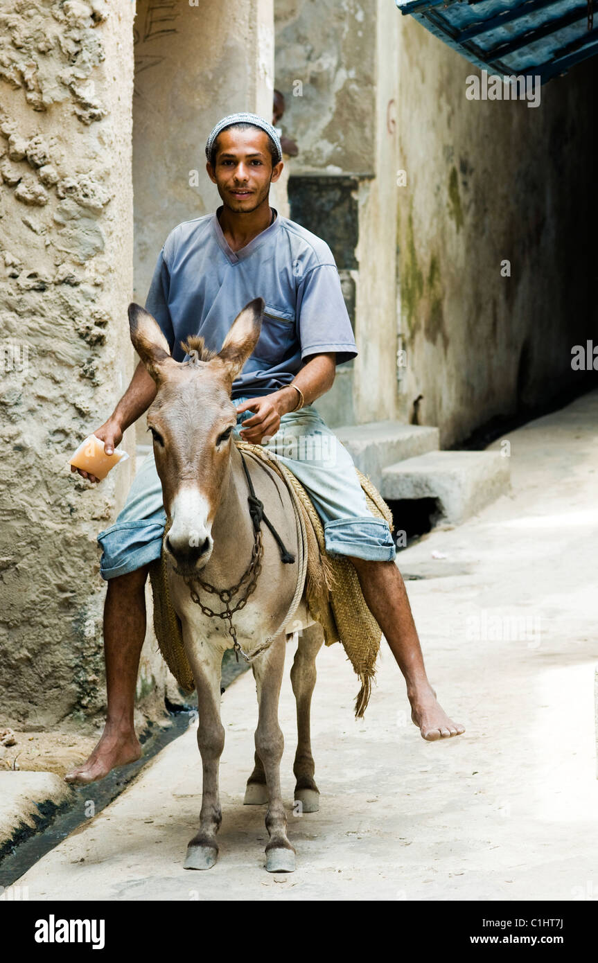 Street scene, Old Stone Town, Lamu, Kenya Stock Photo - Alamy