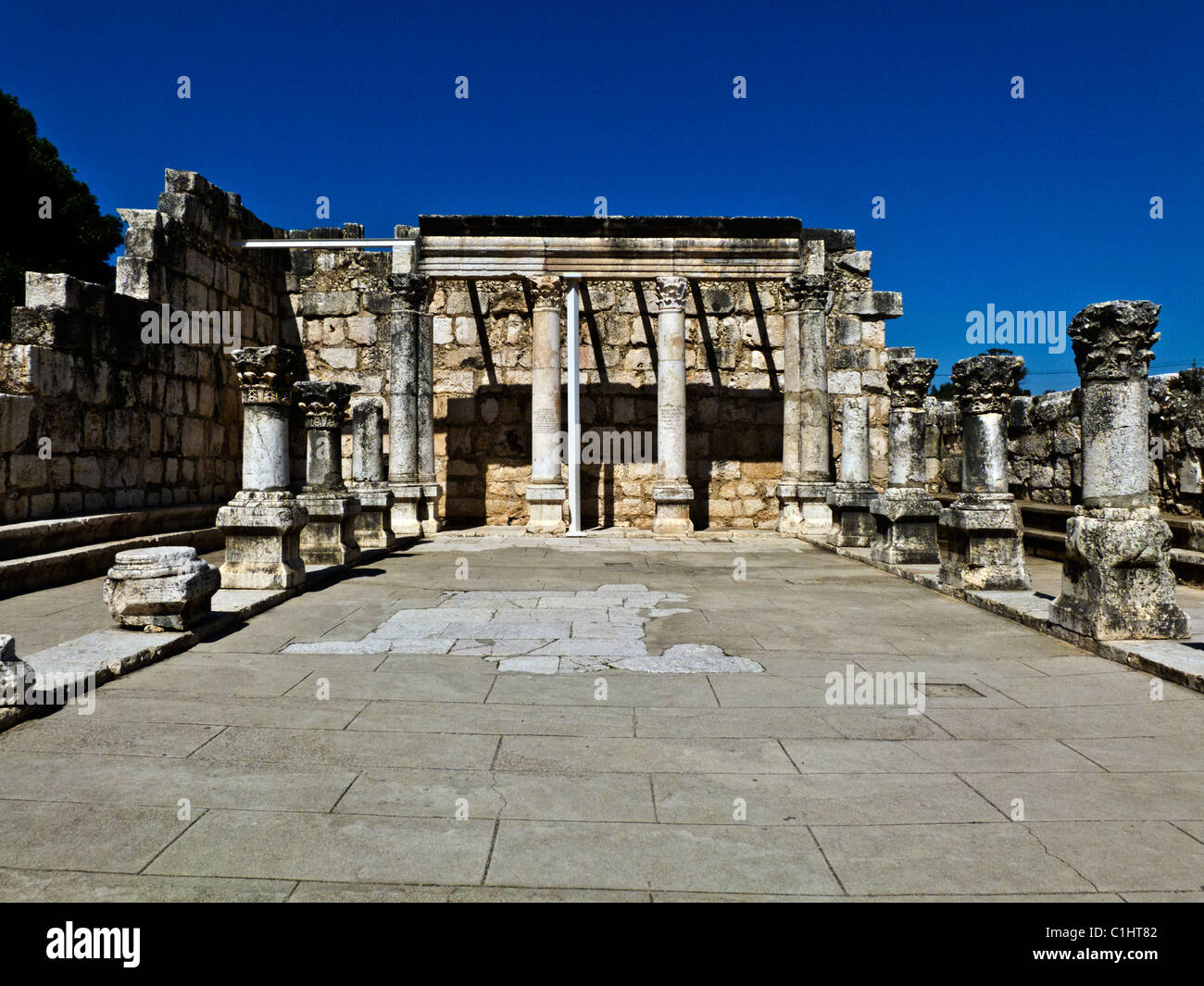 Synagogue at Capernaum on the sea of Galilee.interior Stock Photo - Alamy