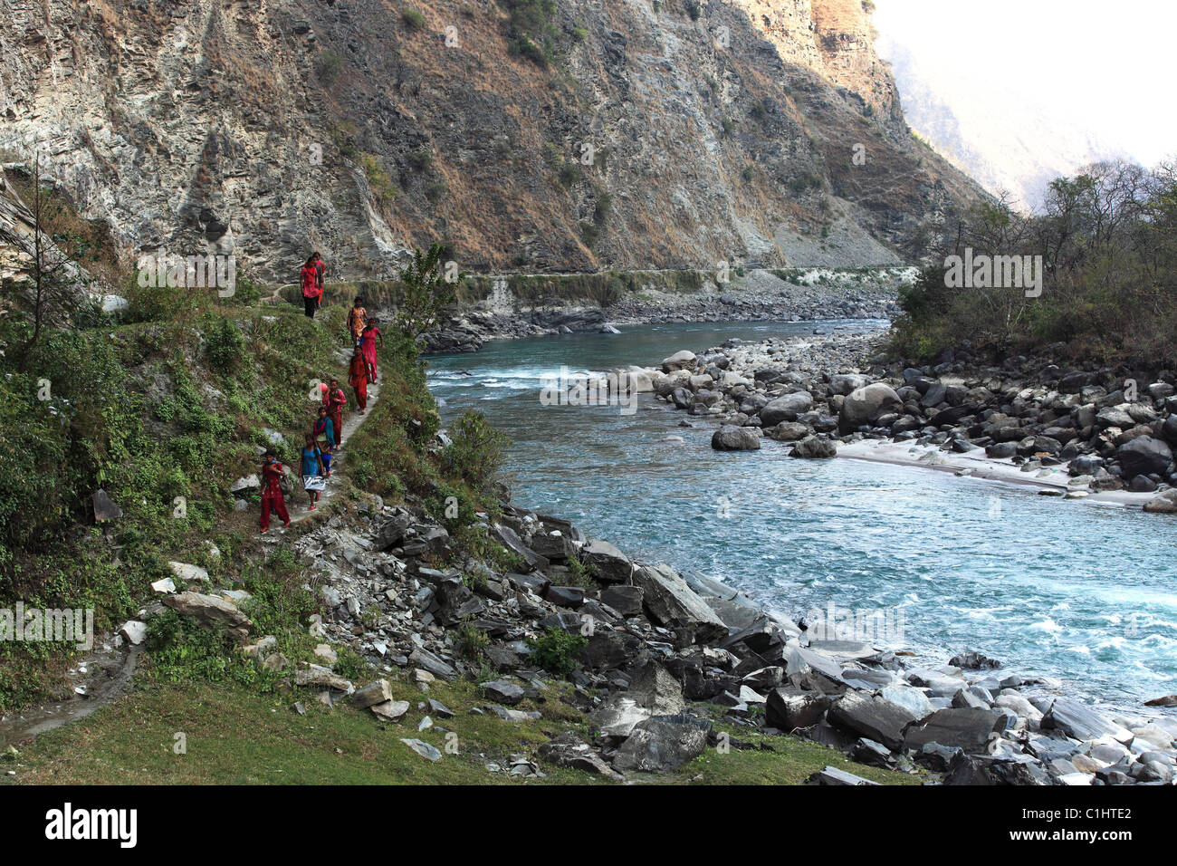Landscape in the Nepali hills Stock Photo - Alamy