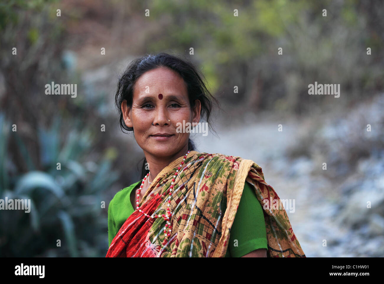 Nepali woman in the Himalaya Stock Photo - Alamy