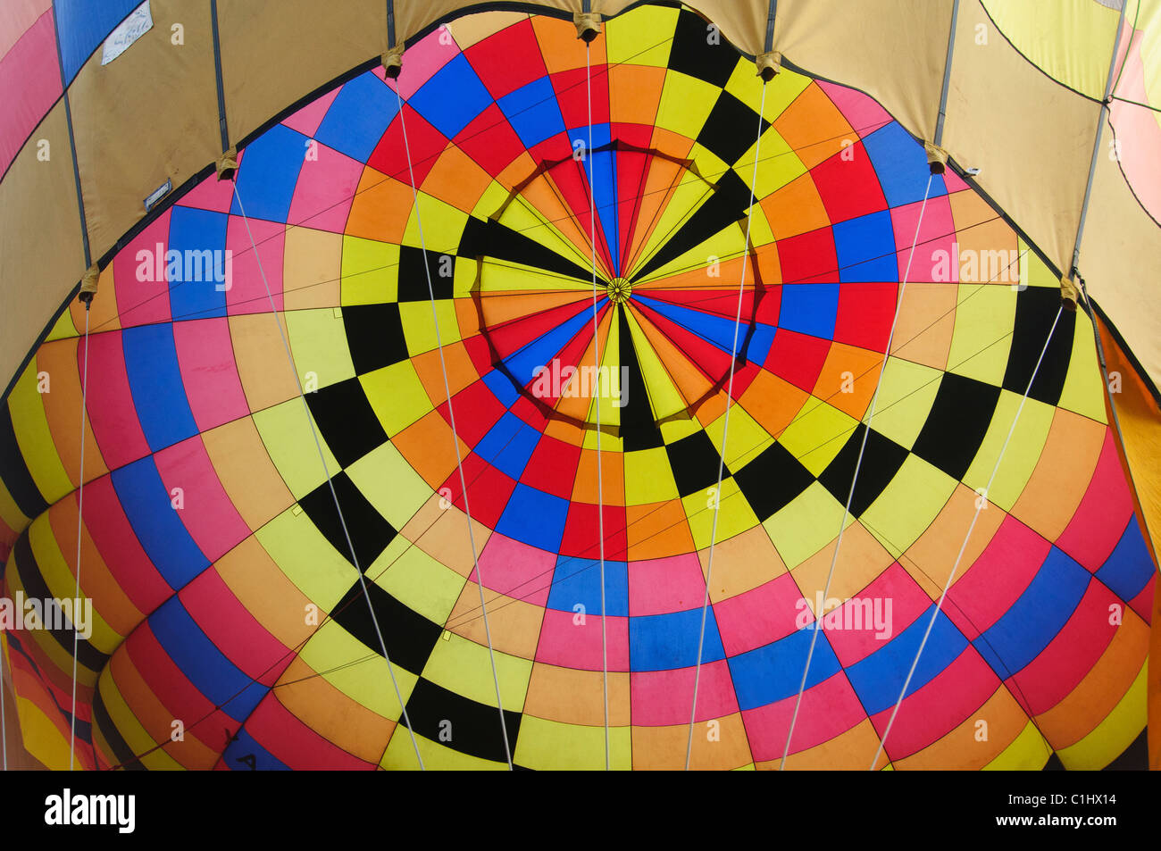 colorful inside of an air balloon at the International Balloon Festival ...
