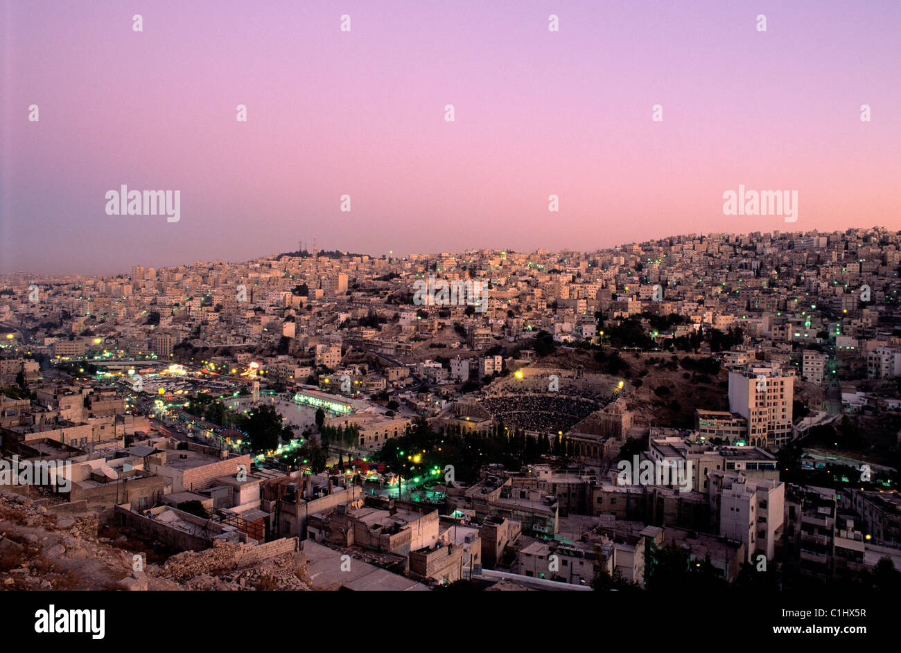 Jordan, Amman, panorama over the city Stock Photo - Alamy