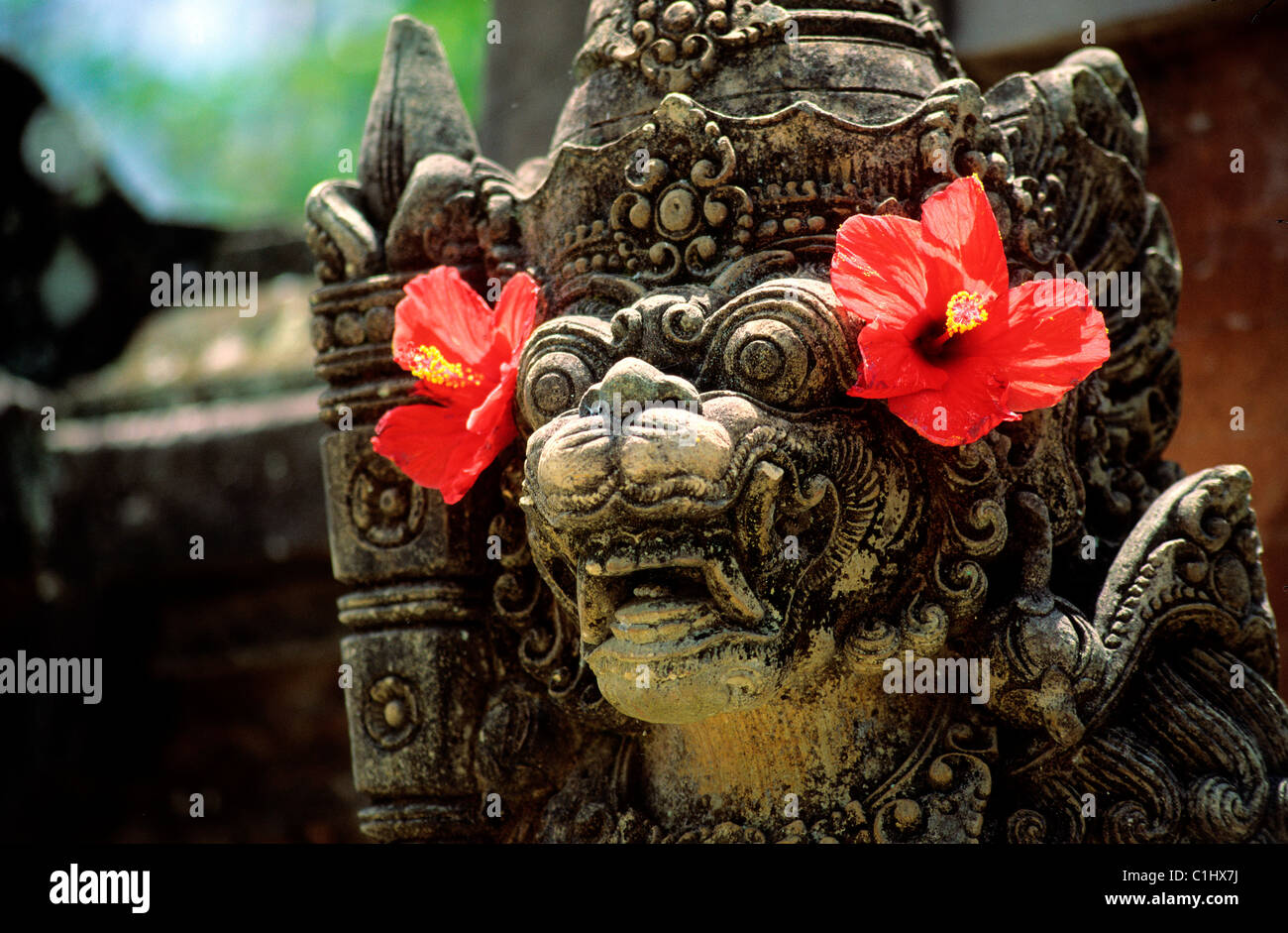 Indonesia, Bali, stone statue in a temple of Batubulan Stock Photo - Alamy