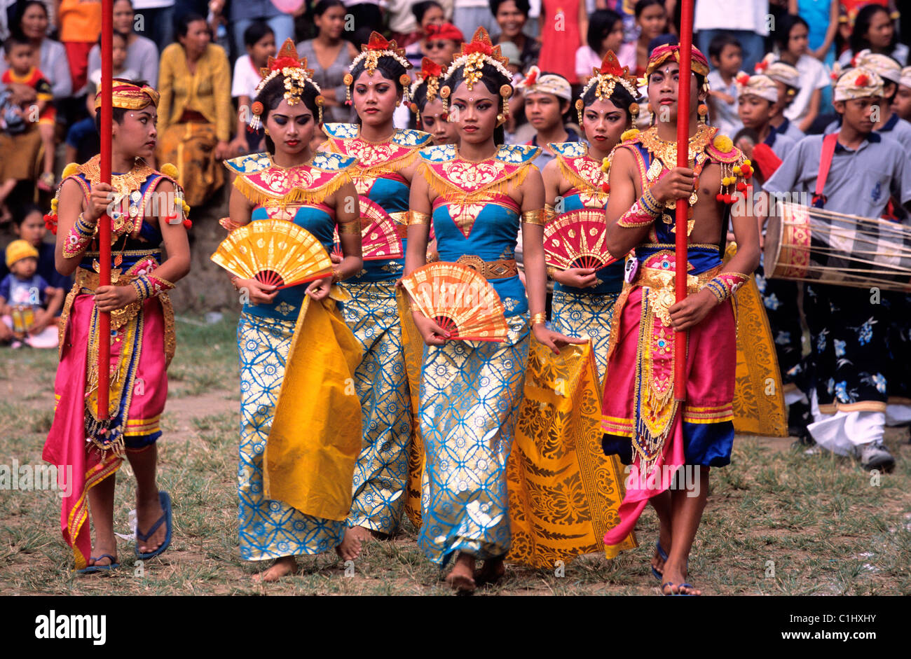 Indonesia, Bali, traditional festival in the town of Ubud Stock Photo ...
