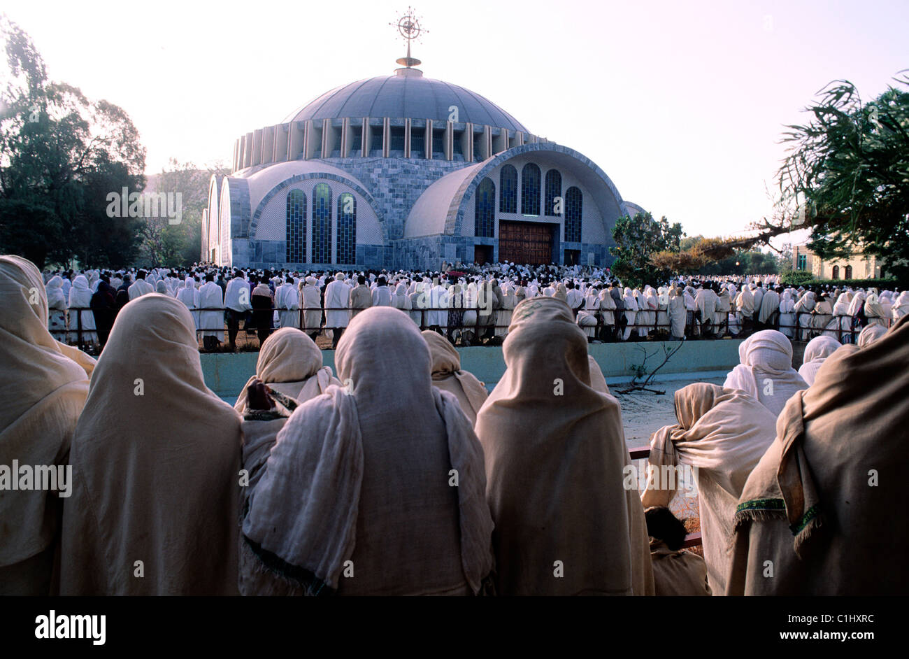 Ethiopia, Abyssinia, Tigray region, Axoum town, cathedral, pilgrims of ...