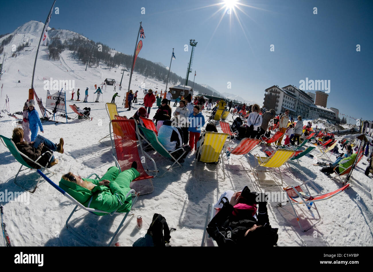 Italy piedmont sestriere village ski hi-res stock photography and ...