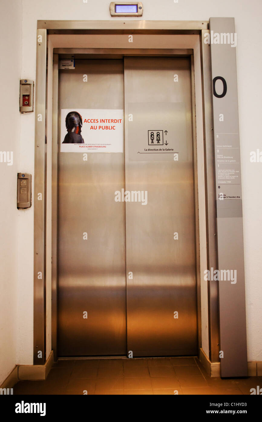 Lift close up down metal nobody corridor zero front architecture hi-res ...