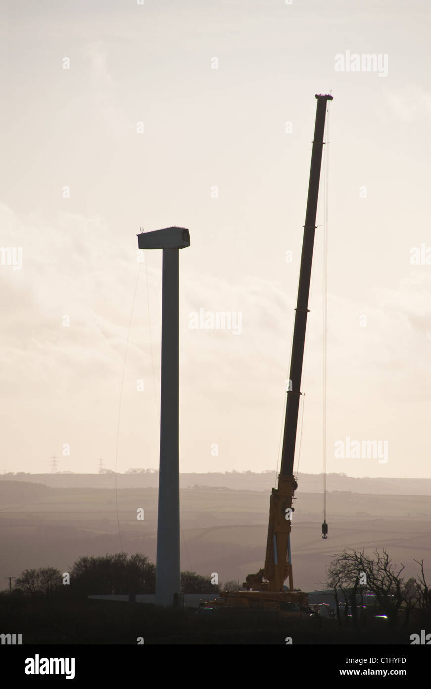 Wind turbine against setting hi-res stock photography and images - Alamy