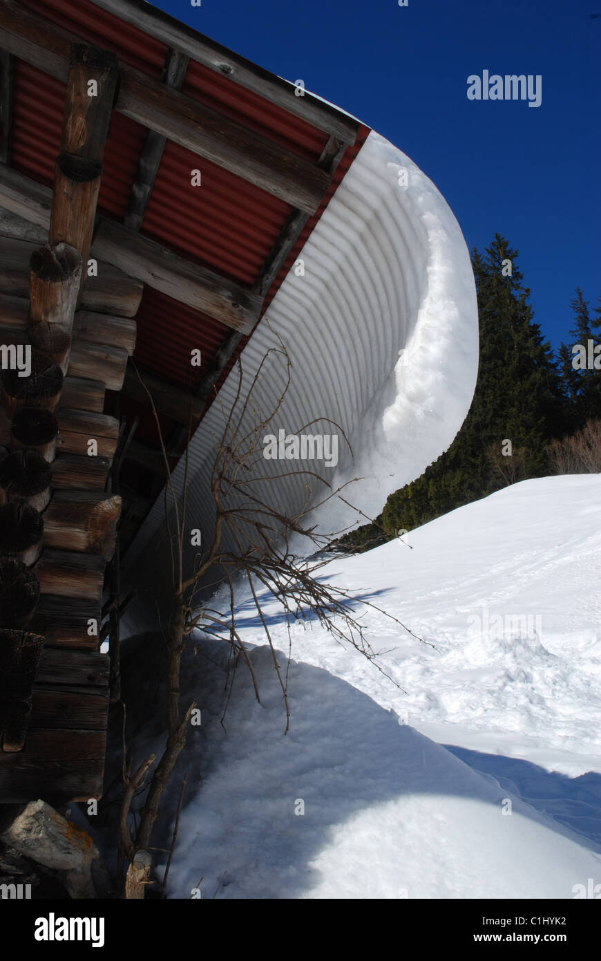 Shed Roof Snow Slide