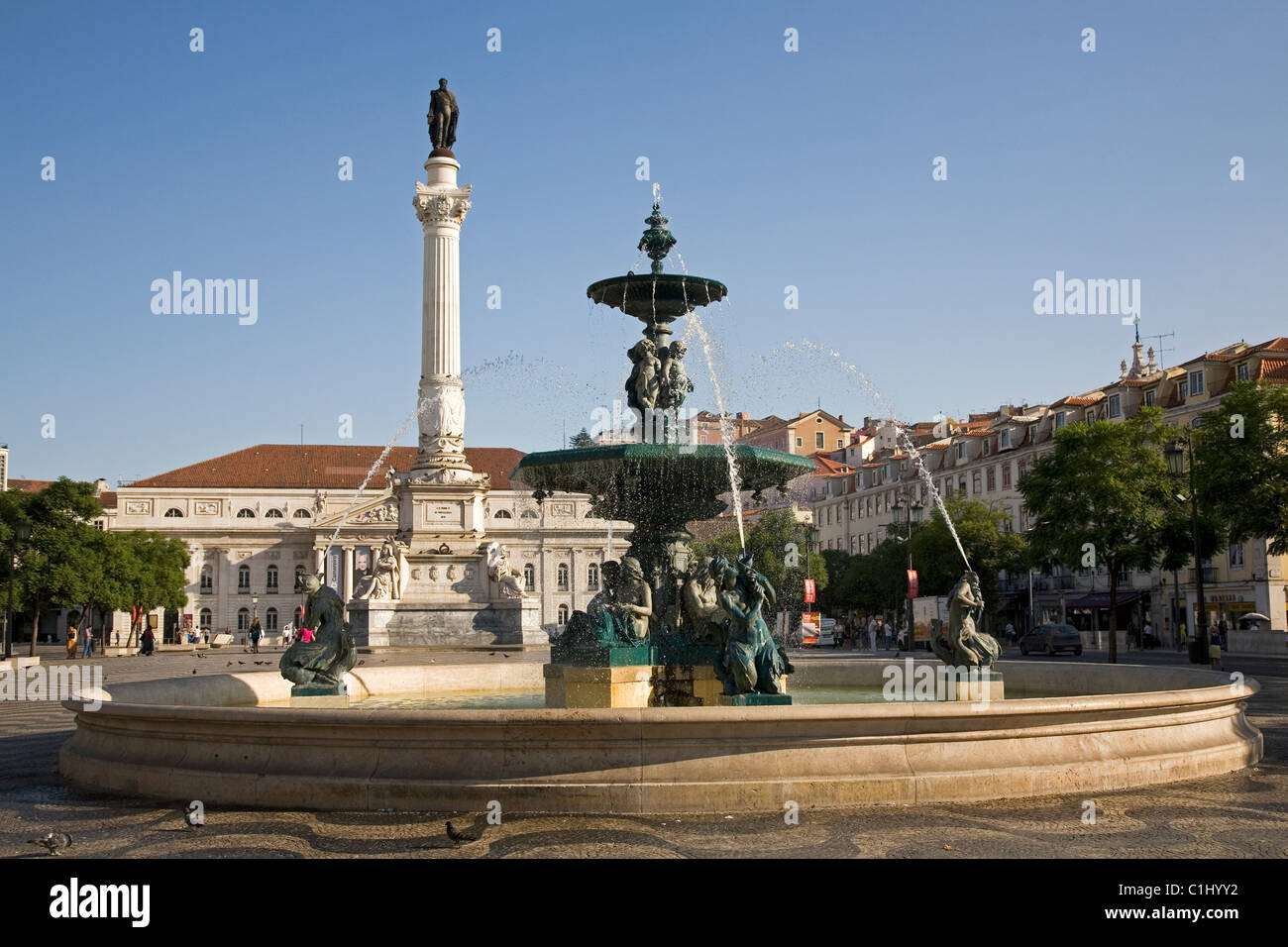 Blue fountain lisbon hi-res stock photography and images - Alamy