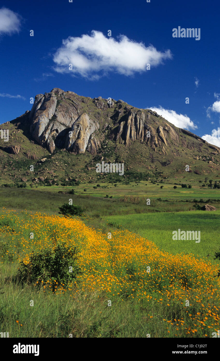 Landscape of Granite Domes or Outcrops known as Inselbergs, & Orange ...