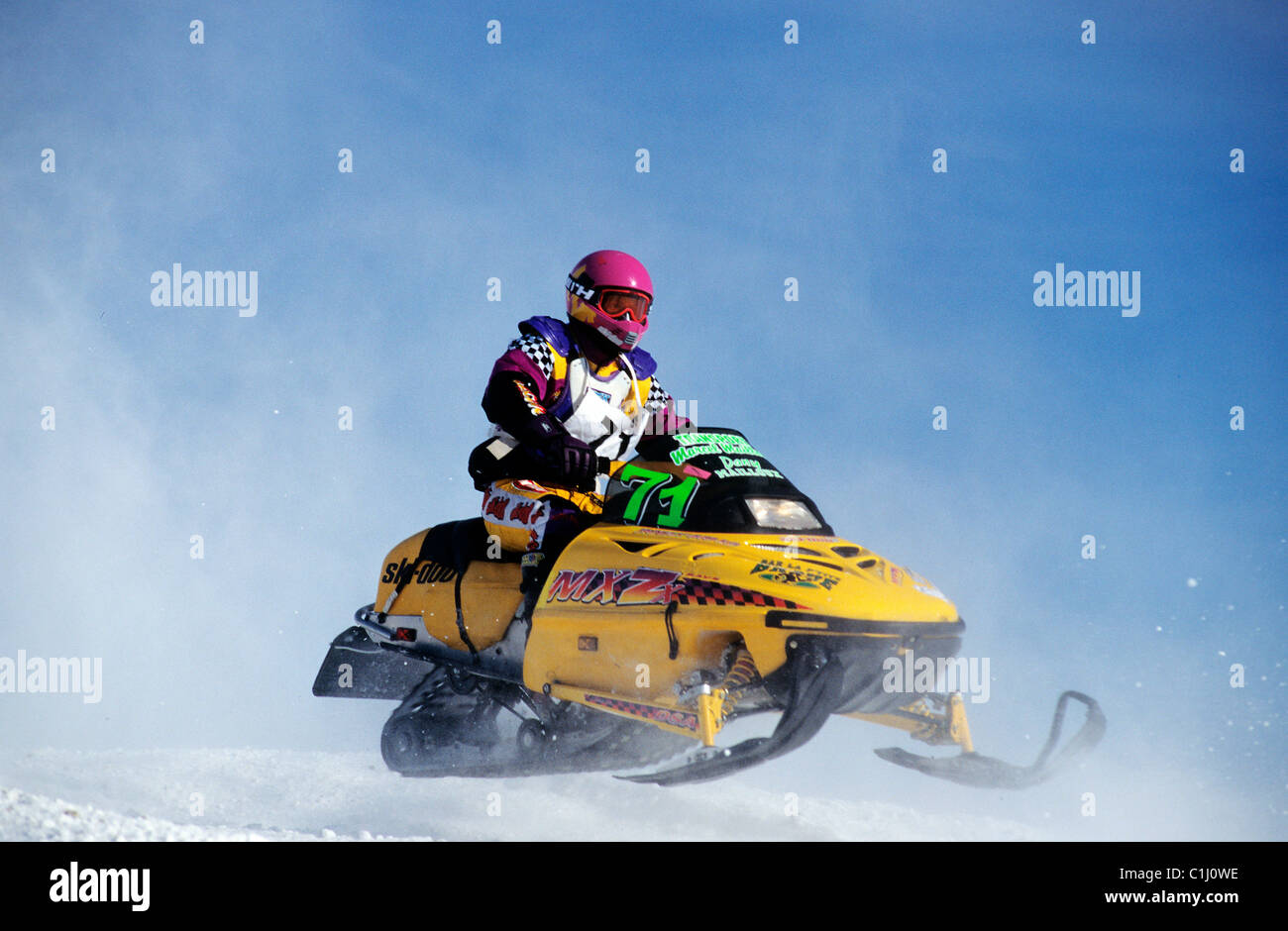 Canada, Quebec Province, Valcourt city, snowmobile race, home of the ...
