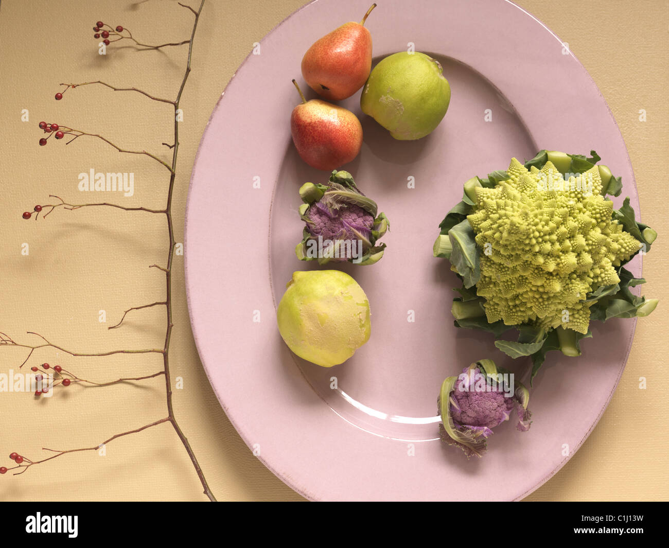 Branch, Fruits and Cauliflower Stock Photo - Alamy