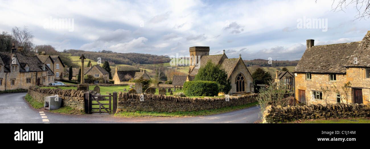Panoramic view of Snowshill in Gloucestershire, Showing the Village ...
