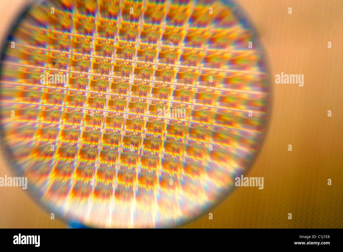 Microchips under the magnifying glass Stock Photo - Alamy