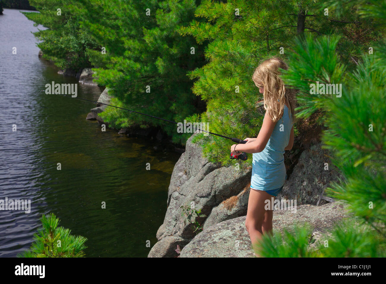 Young Girl Fishing, Toronto, Ontario, Canada Stock Photo - Alamy