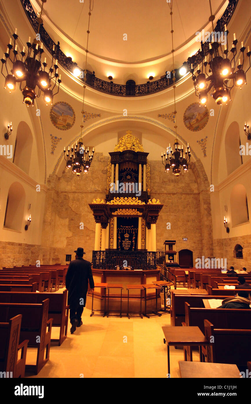 Israel, Jerusalem, Old City, Jewish Quarters, Interior of the recently ...