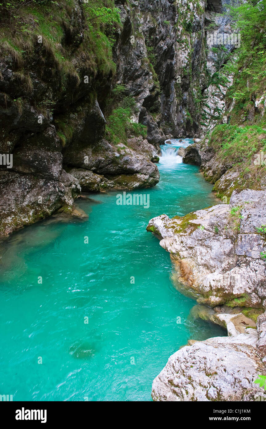 Turquoise river soca isonzo stone hi-res stock photography and images ...
