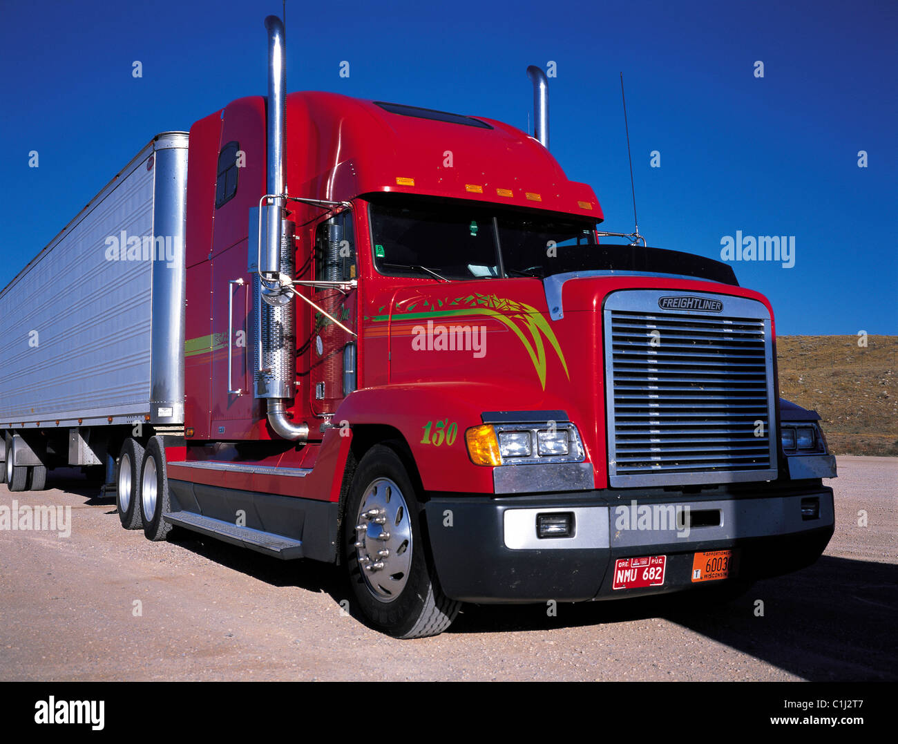 United States, South west, Arizona, Red Truck on Route 66 Stock Photo ...