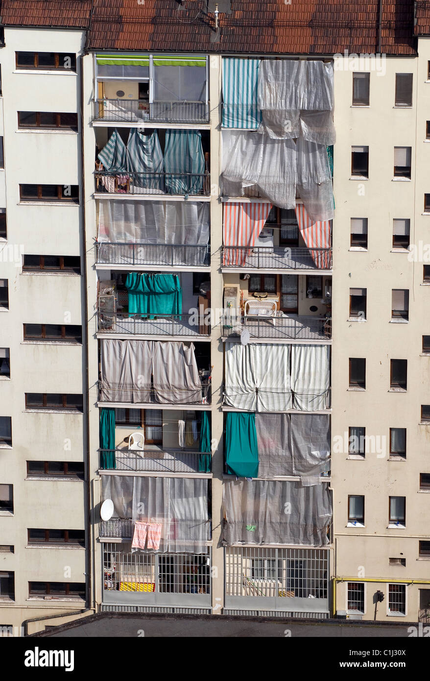 apartment block, turin city centre, italy Stock Photo - Alamy