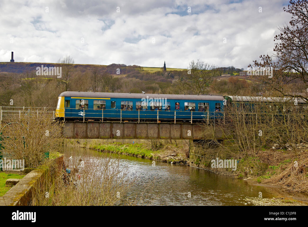 Diesel multiple unit train DMU on the East Lancashire Railway Stock ...