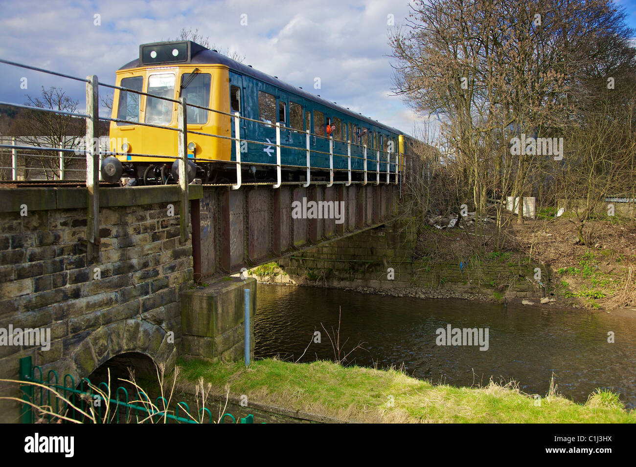 Diesel multiple unit train DMU on the East Lancashire Railway Stock ...