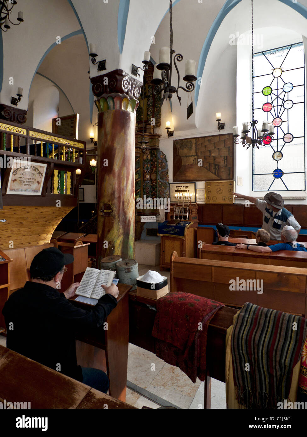 At prayer in a Safed synagogue Stock Photo - Alamy