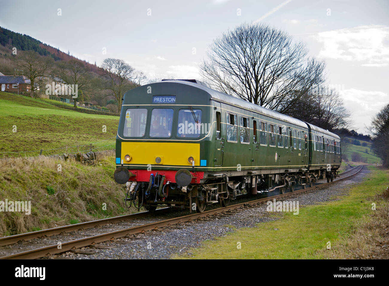 Diesel multiple unit train DMU on the East Lancashire Railway Stock ...