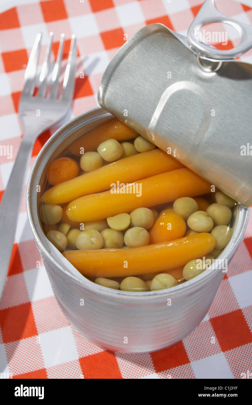 Tin of Peas and Carrots Stock Photo - Alamy