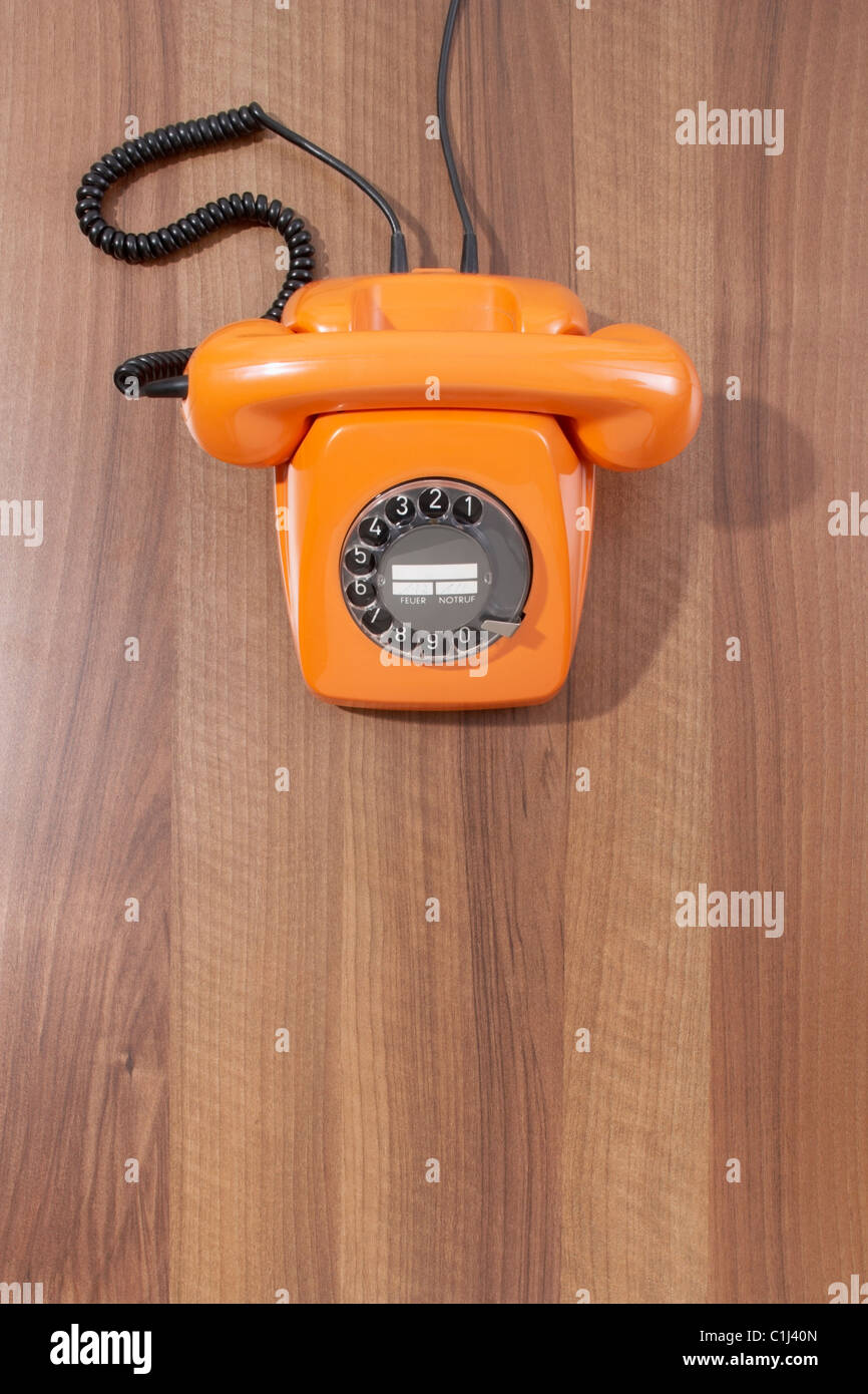 Old fashioned phone from above hi-res stock photography and images - Alamy
