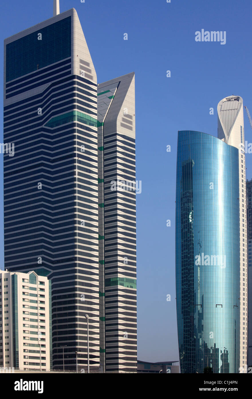 United Arab Emirates, Dubai, Sheikh Zayed Road, skyscrapers Stock Photo ...