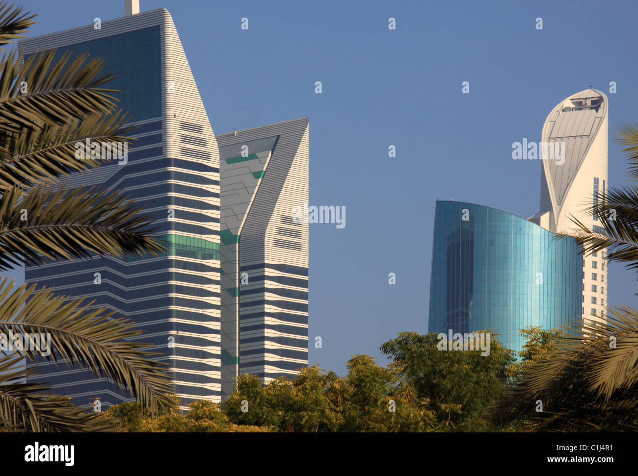 United Arab Emirates, Dubai, Sheikh Zayed Road, skyscrapers Stock Photo ...