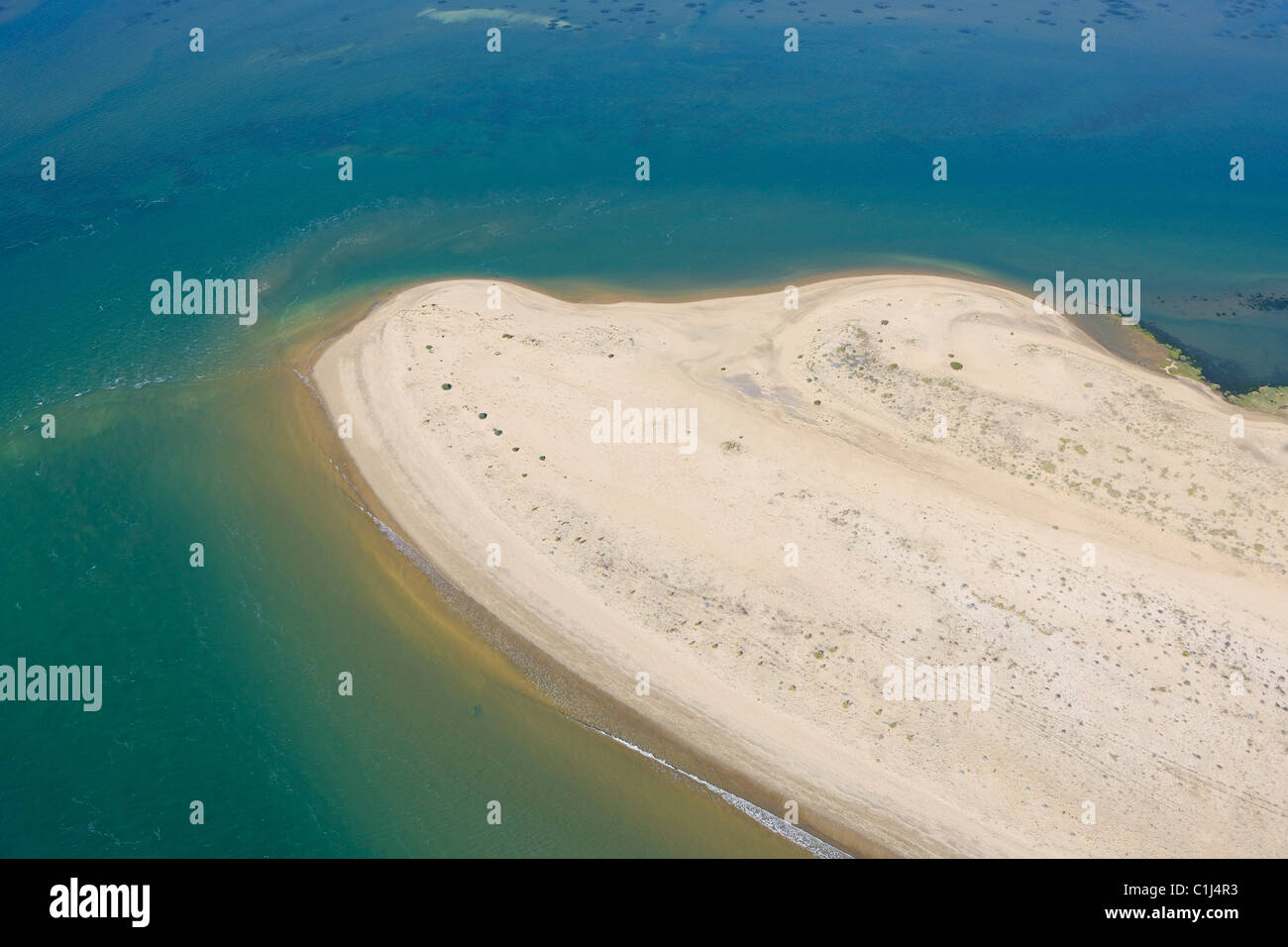 Sandspit at Mouth of Rio de Punta Umbria and Atlantic Ocean, Punta ...