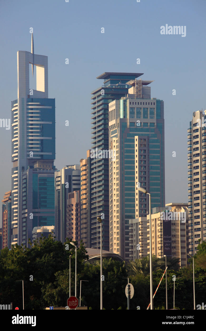 United Arab Emirates, Dubai, Sheikh Zayed Road, skyscrapers Stock Photo ...