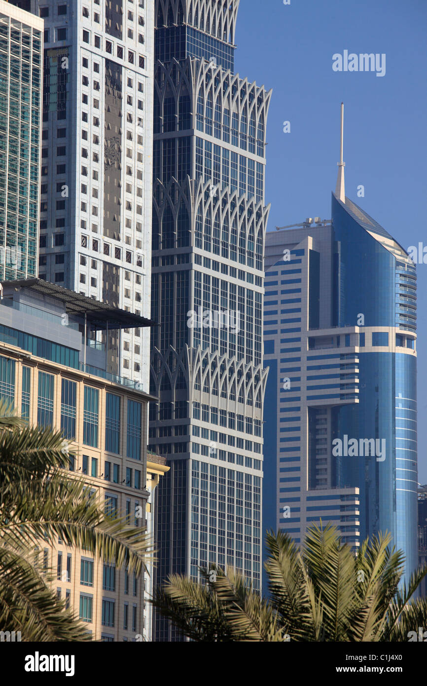 United Arab Emirates, Dubai, Sheikh Zayed Road, skyscrapers Stock Photo ...