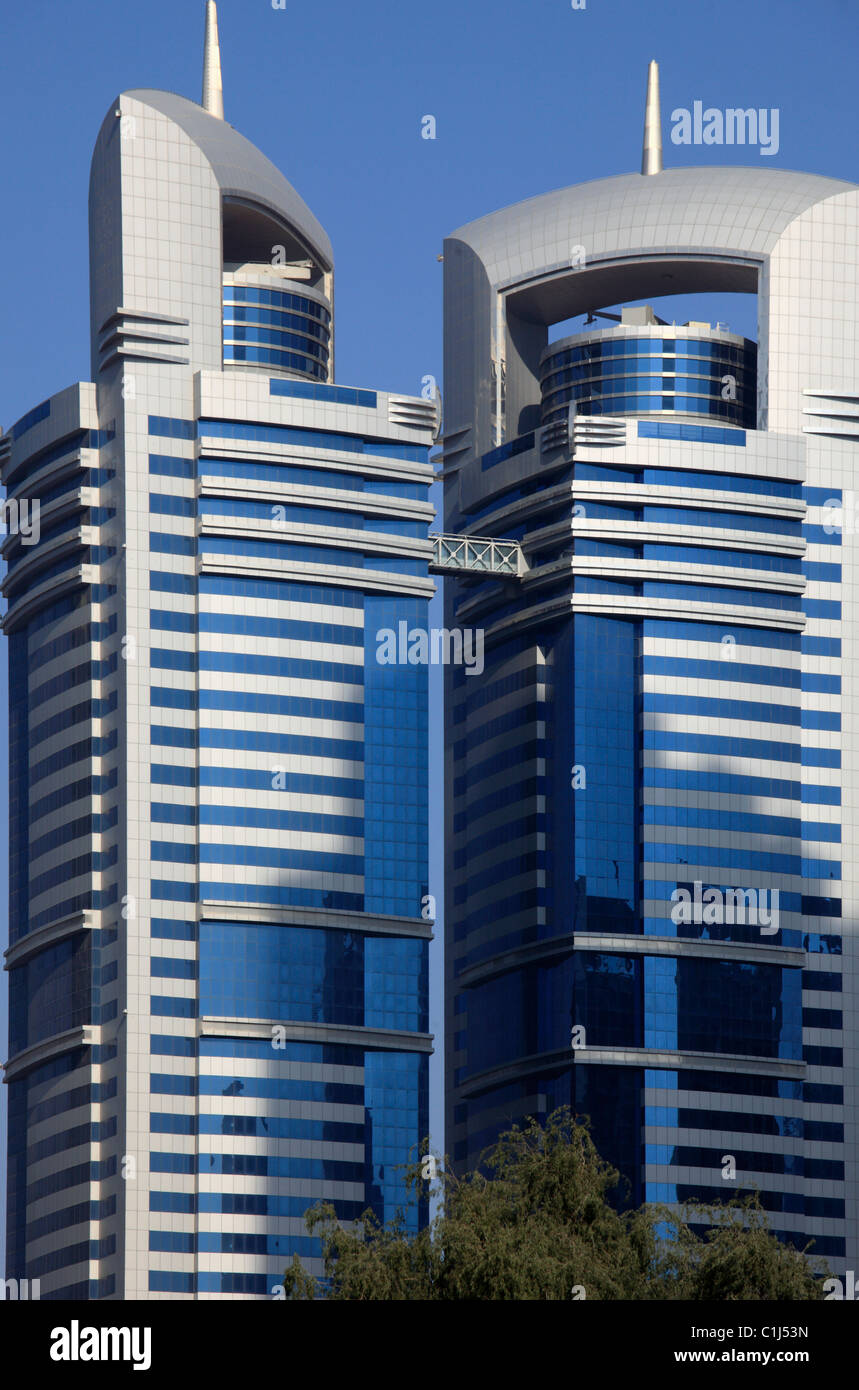 United Arab Emirates, Dubai, Sheikh Zayed Road, skyscrapers Stock Photo ...