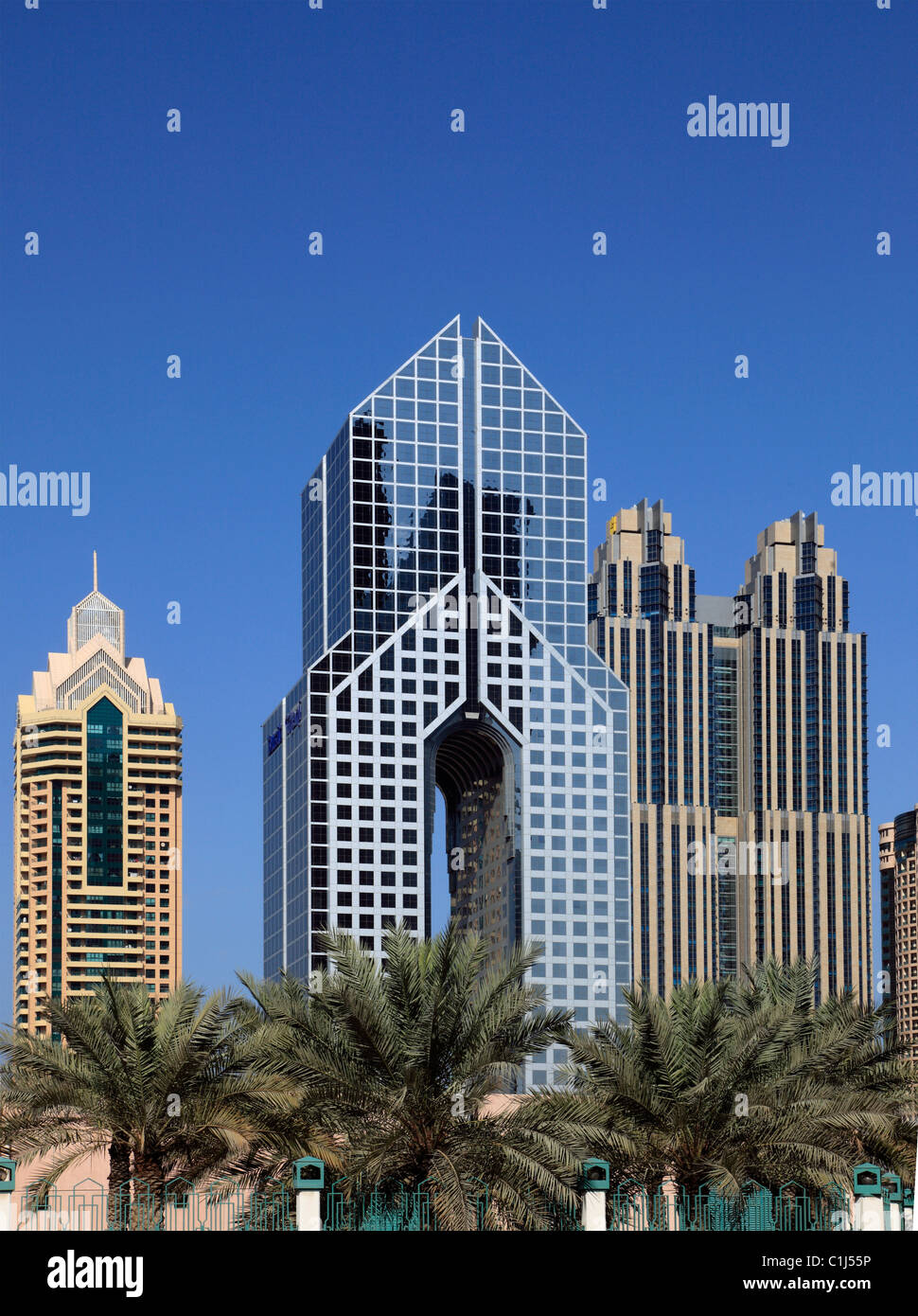 United Arab Emirates, Dubai, Dusit Thani Hotel, skyscrapers Stock Photo ...