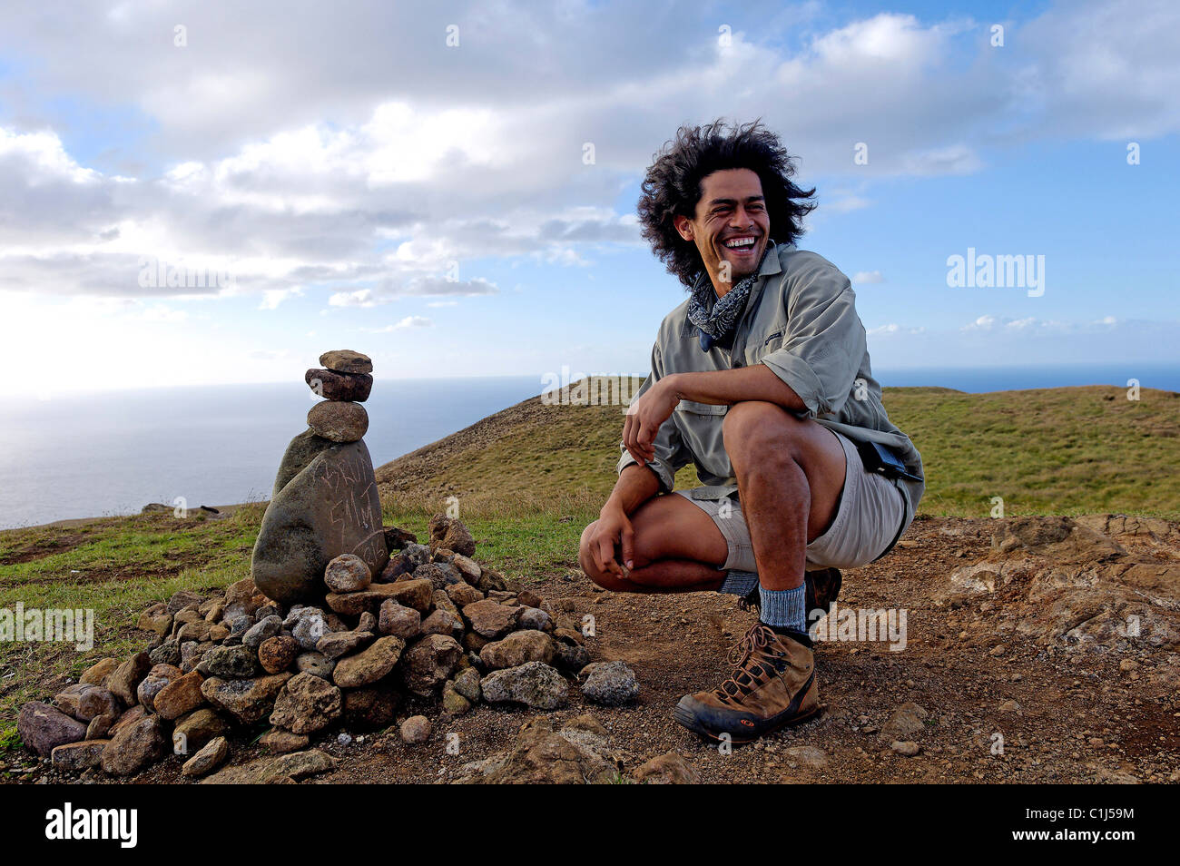 Chile Easter Island mount Terevaka the highest point on the Island lies ...