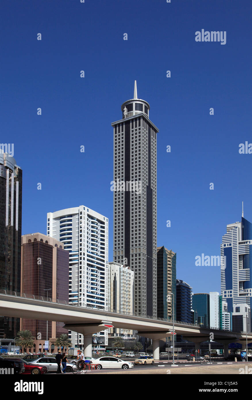 United Arab Emirates, Dubai, Sheikh Zayed Road, skyscrapers Stock Photo ...