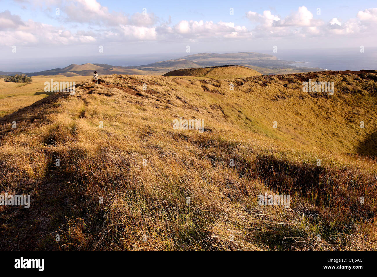 Chile Easter Island mount Terevaka the highest point on the Island lies ...