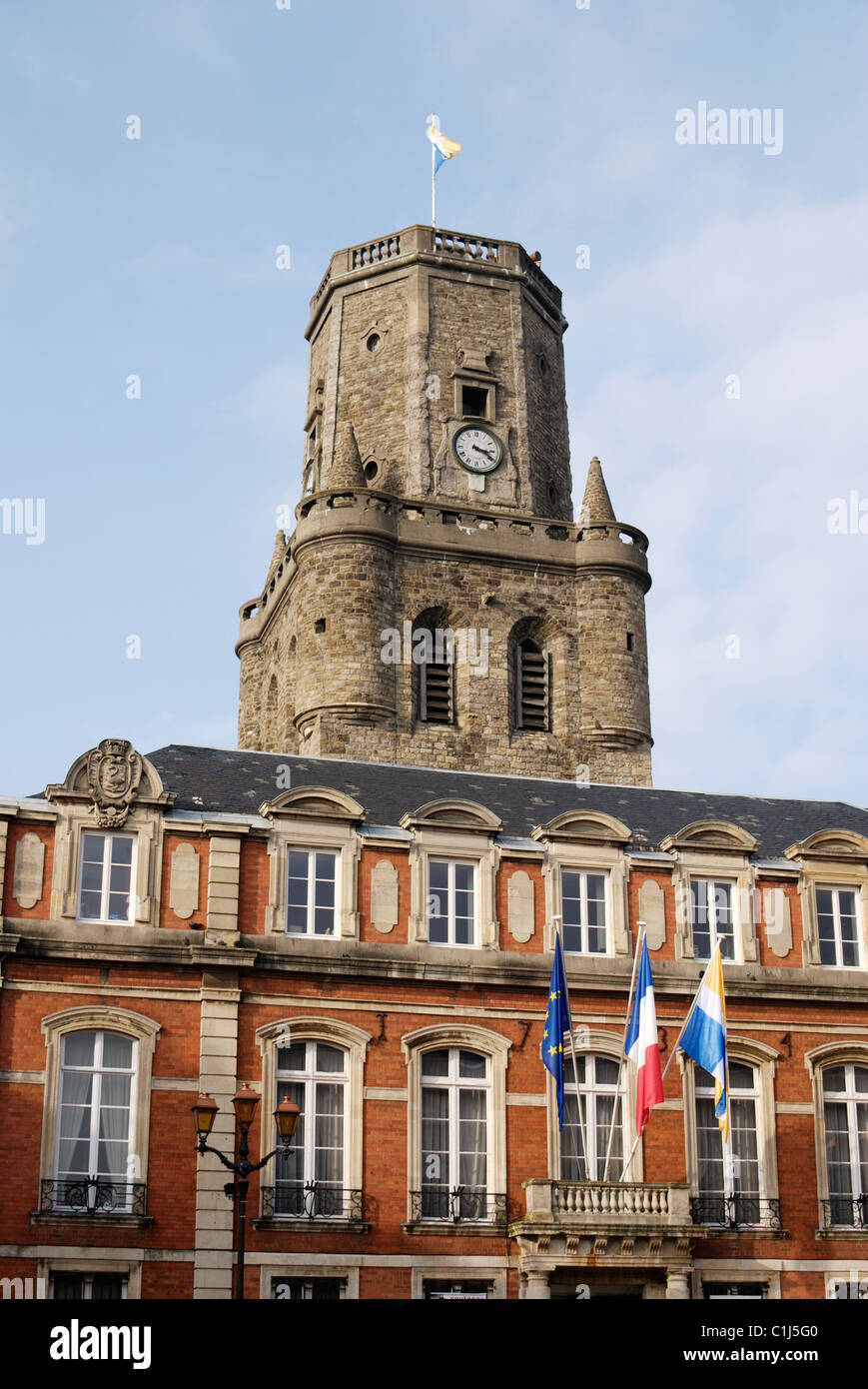 Clock tower town hall calais hi-res stock photography and images - Alamy