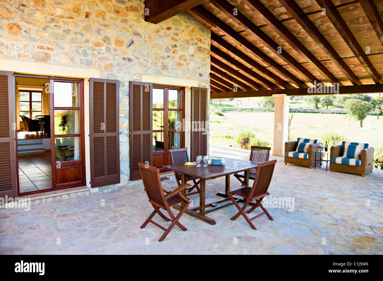 Patio, Majorca, Spain Stock Photo - Alamy