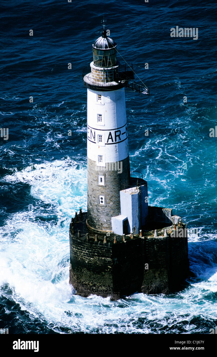 France, Finistere, Ar Men lighthouse Stock Photo - Alamy