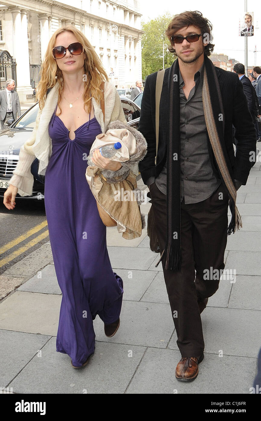Heather Graham and Yaniv Raz arriving at the the Merrion Hotel to ...