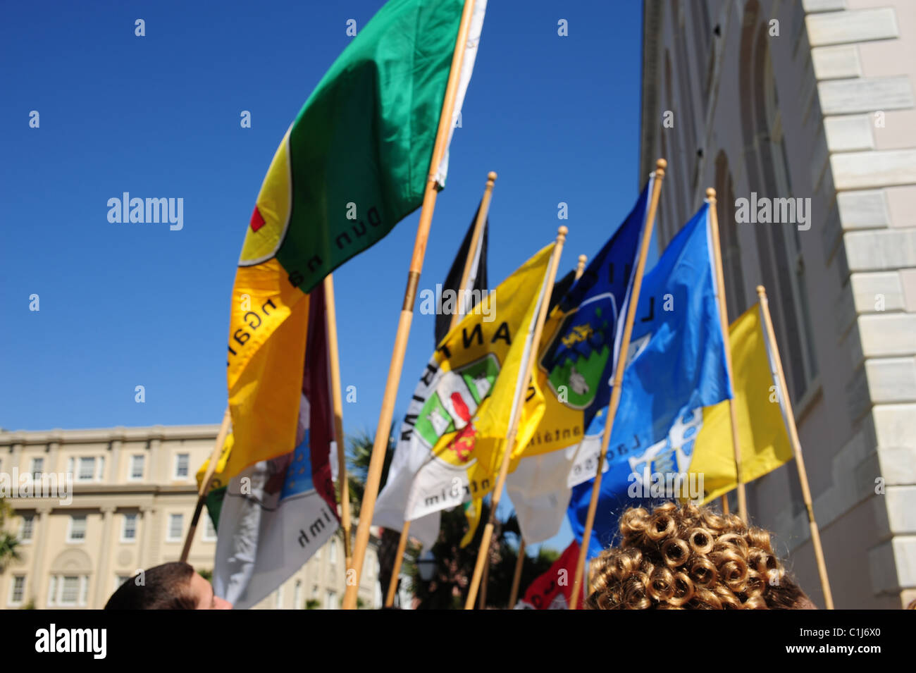 St. Patrick's Day display of traditional flags Stock Photo - Alamy