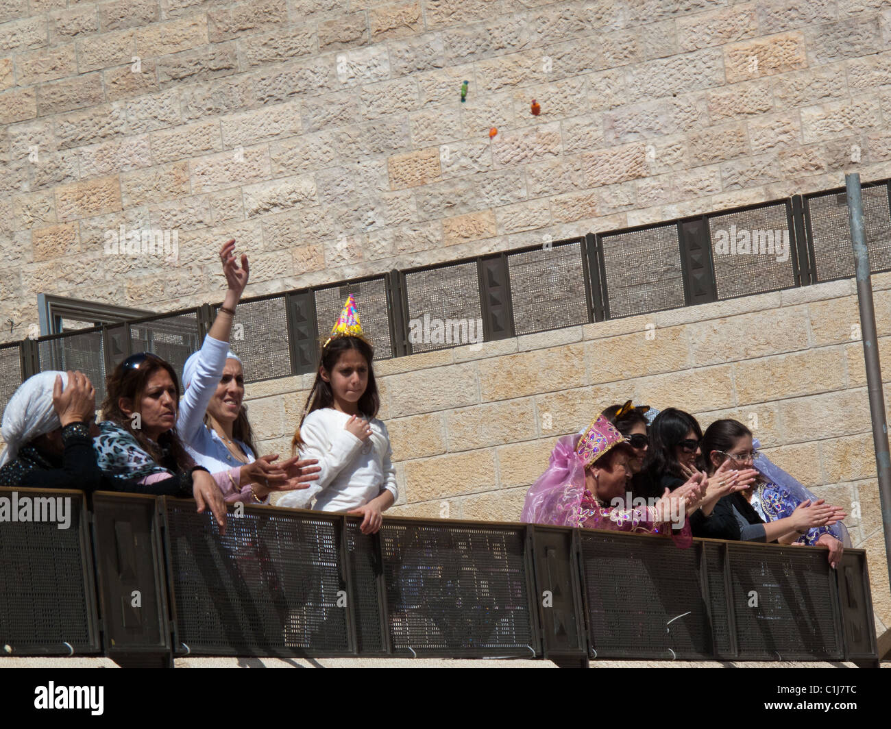 Thousands celebrate Purim at the Western Wall. Jerusalem, Israel. 21/03 ...
