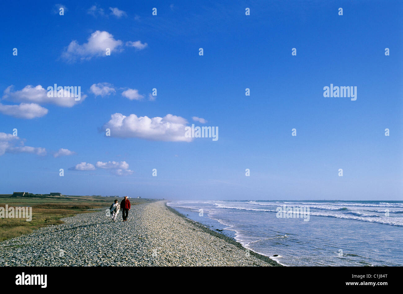 France, Finistere, pebble beach in Audierne bay Stock Photo - Alamy