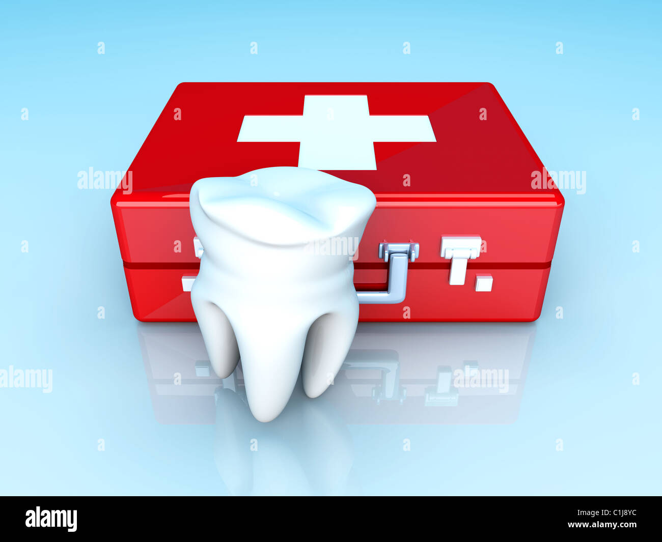 A tooth and a first aid case Stock Photo - Alamy
